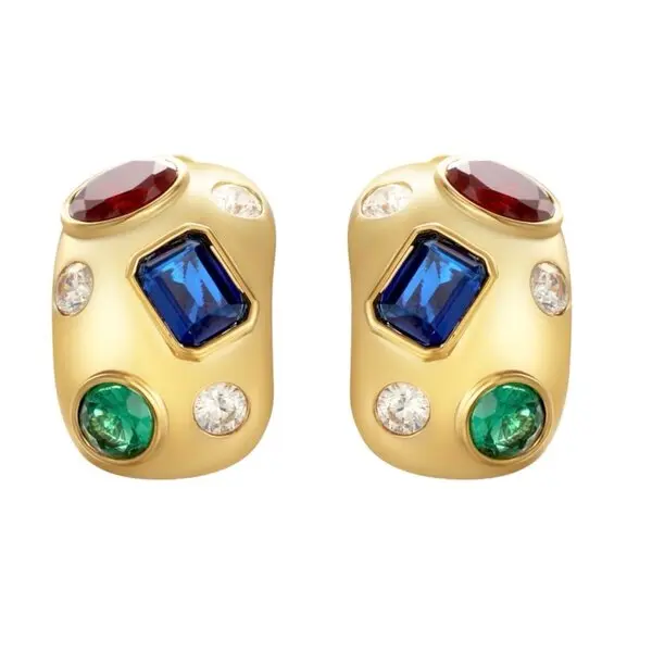 ONEWILDONE Apricity Gemstone Huggie Earrings - Gold