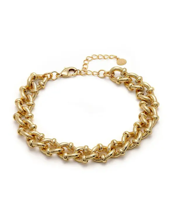 CRYSTALS AND CO Twisted Link Bracelet - Gray/yellow