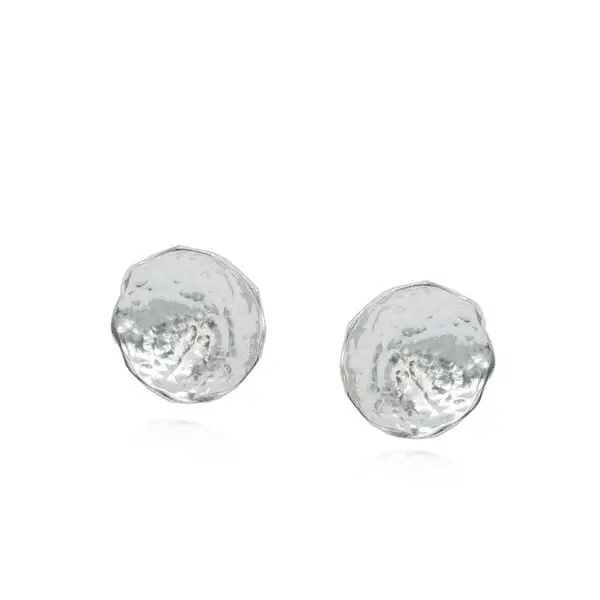 MOUNIR LONDON Hammered Stud Earrings - Silver