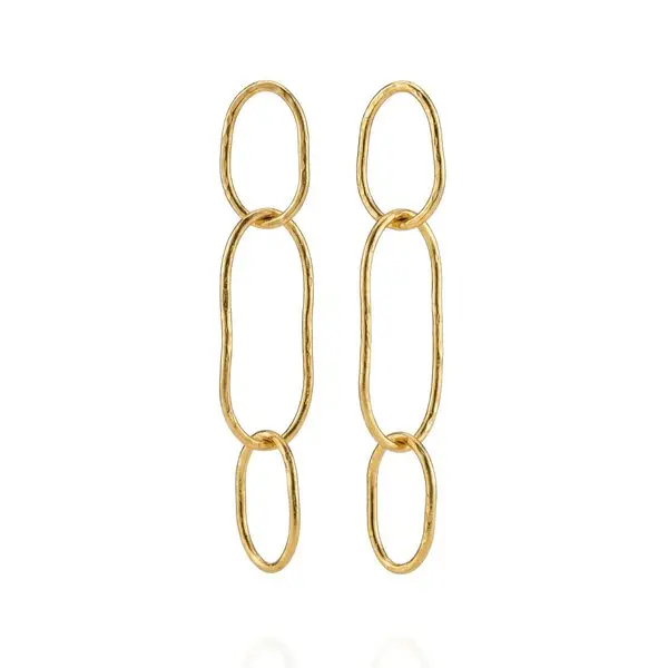 JAREDJAMIN Shackle Link Dangle Post Earrings - Gold