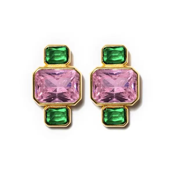 KYBELE STUDIO Luma Zirconia Earrings - Pink