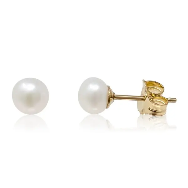 KIRI & BELLE Mini Mae Pearl Stud Earrings - Gold