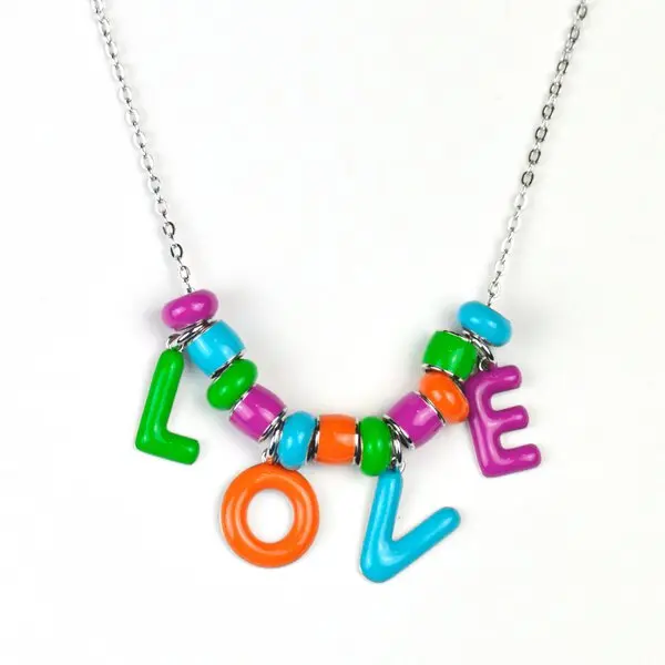 PINNOLE Love Monogram Charm Necklace - Blue