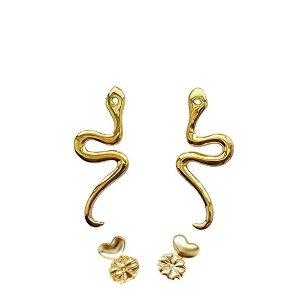 BELLATRICK Detachable Snake Sterling Silver Earrings - Gold