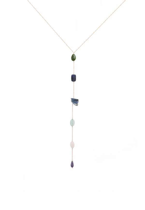 LAVANI JEWELS Nausis Stone Necklace - Blue/green/pink/purple
