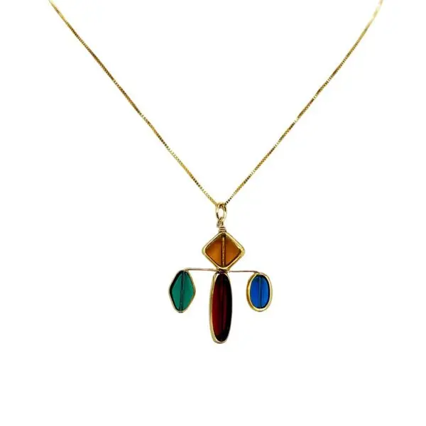 ARACHELI STUDIO Transparent Art Deco Necklace - Yellow