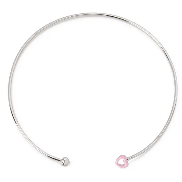 DOLCETTO DESIGNS Cometa Enamel Heart Choker - Silver