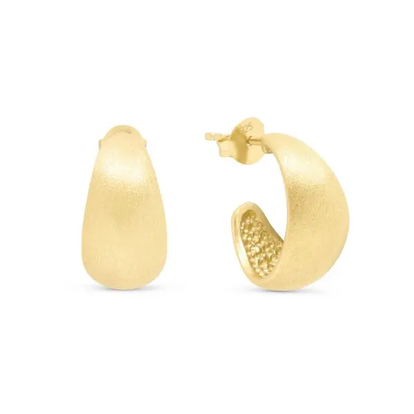 ESTERAH Matte Dome Hoop Earrings - Gold
