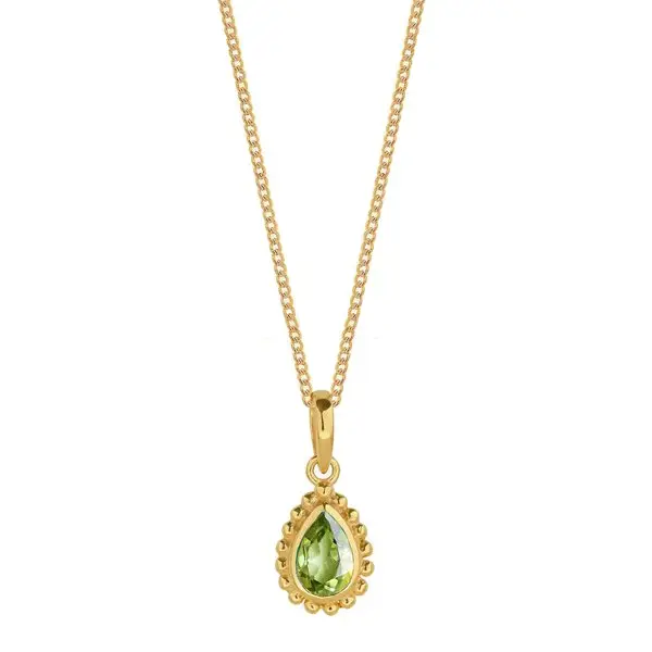 CHARLOTTE'S WEB JEWELLERY August Birthstone Gold Necklace Peridot - Gold/green