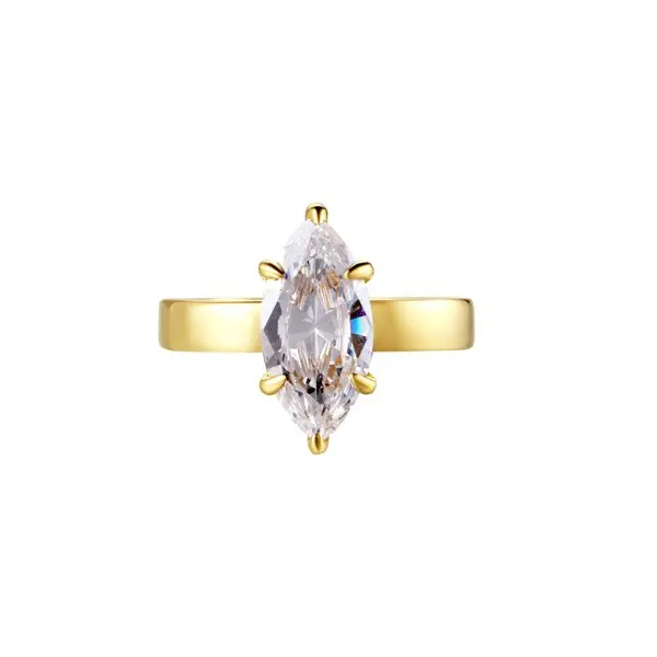 ONEWILDONE Make Your Own Luck Marquise Solitaire Ring - Gold