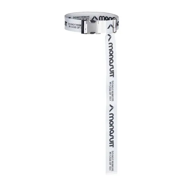 MONOSUIT Handmade Belt With Embroidered Logo - White