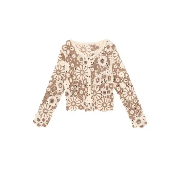 Saachi Flower Lace Crochet Cardigan