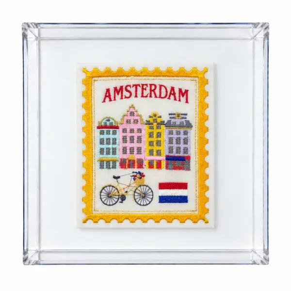 LILLY LOVES Amsterdam Stamp Embroidery - White