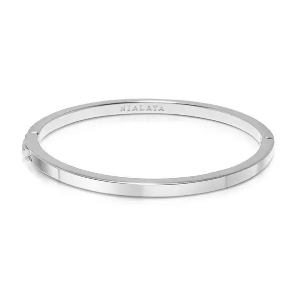NIALAYA JEWELRY Simplicity Bangle - Silver