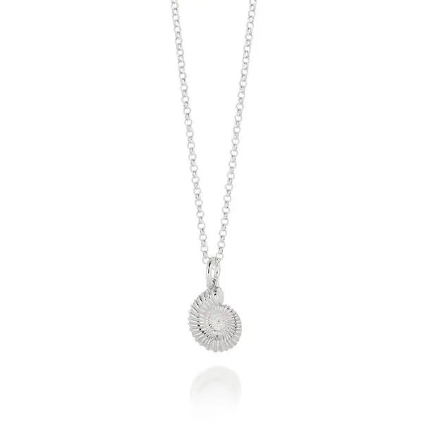 NELLOU JEWELLERY Ammonite Pendant Necklace - Silver