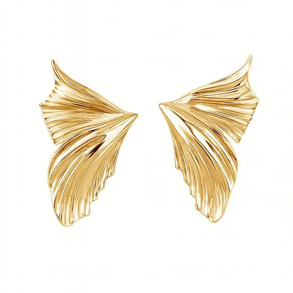 JANUS EDINBURGH Selkie Vermeil Fish Fin Stud Earrings - Gold