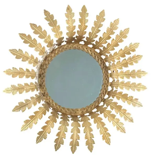 LILA RASA Golden Leaf Accent Mirror - Gold