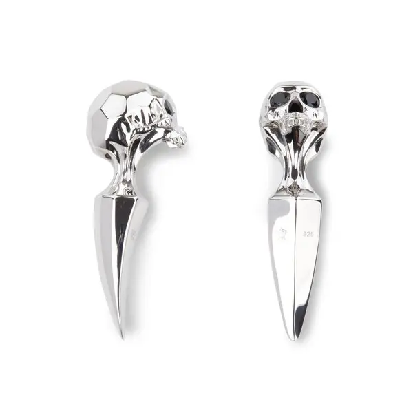 KASUN LONDON Vampire Skull Cufflinks - Silver