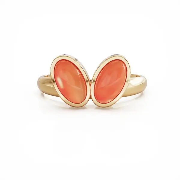 LINDA FIORE You & Me Baby Gold Vermeil Ring With Carnelian - Gold/yellow