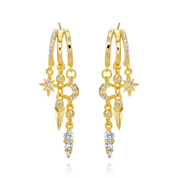 AARIA LONDON Nyx Stars & Moon Earrings - Gold