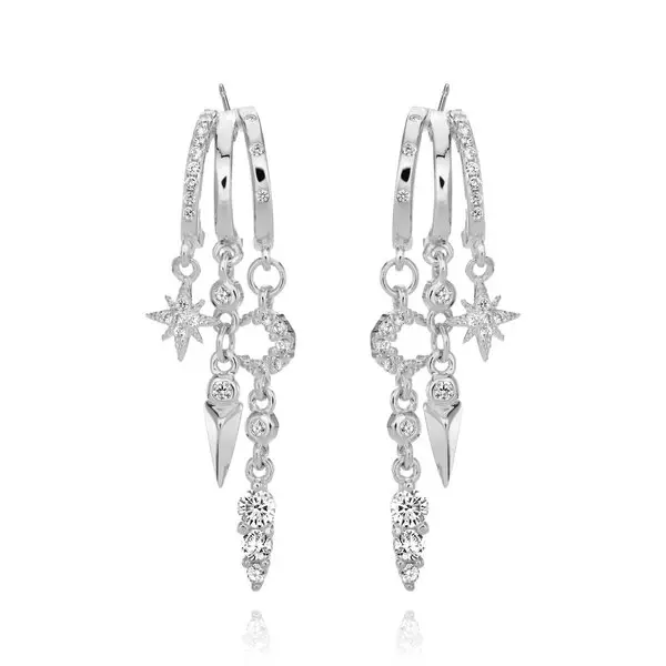 AARIA LONDON Nyx Stars & Moon Earrings - Silver