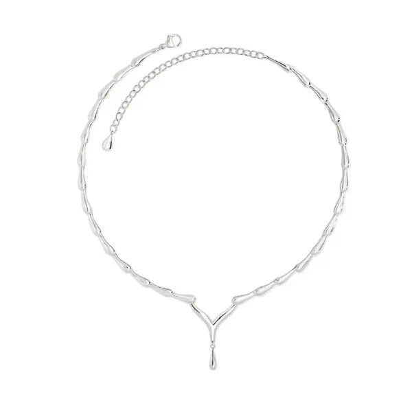 LUCY QUARTERMAINE Wishbone Drop Necklace - Silver