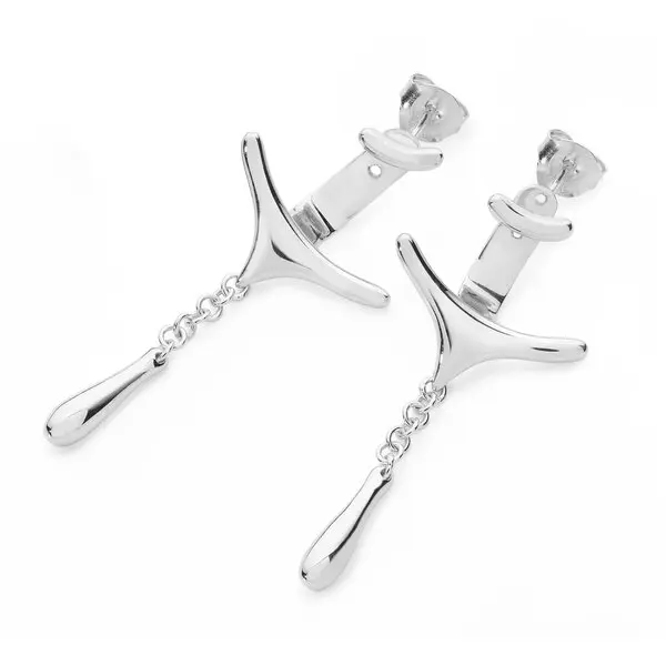 LUCY QUARTERMAINE Drop Ear Jacket Earrings - Silver