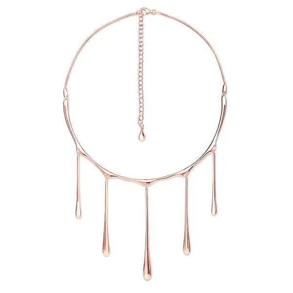 LUCY QUARTERMAINE Five Drop Vermeil Necklace - Rose Gold