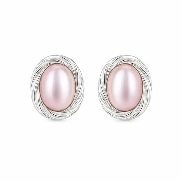 PEARL CODE Pearl Stud Earrings - Pink