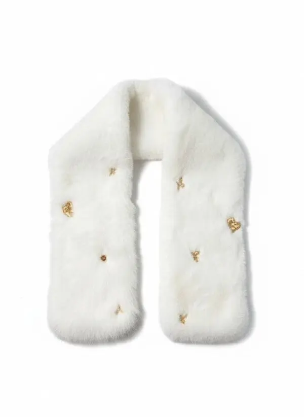 ADIBA Forest Hand Beaded Shawl Scarf - White