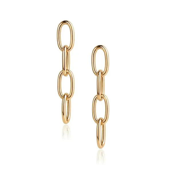 JAREDJAMIN Everly Chain Oval Link Drop Earrings - Gold