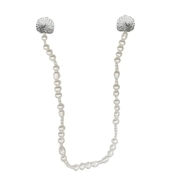 RAXADA Cord Pearl Earrings - Silver