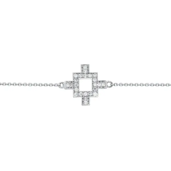 SHEIDA FARROKHI Flower Bracelet With Diamonds In White Gold - Silver/white