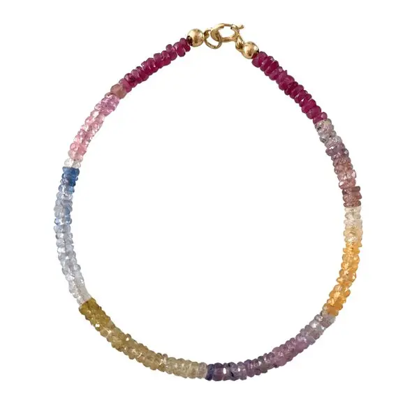 HERSELF COLLECTIONS Rainbow Sapphire Beaded Bracelet - Blue