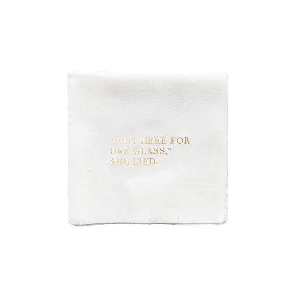 BELL'INVITO Here For One Glass Beverage Napkins - White