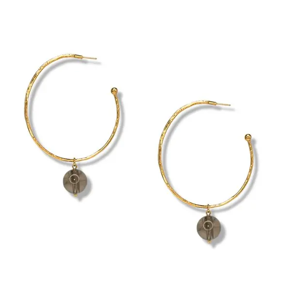 JAREDJAMIN Hooptastic Smoky Quartz Drop Earrings - Brown