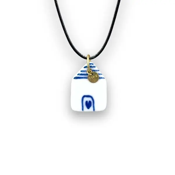 Tiké Jewels Trullo House Porcelain Choker Necklace - Gold