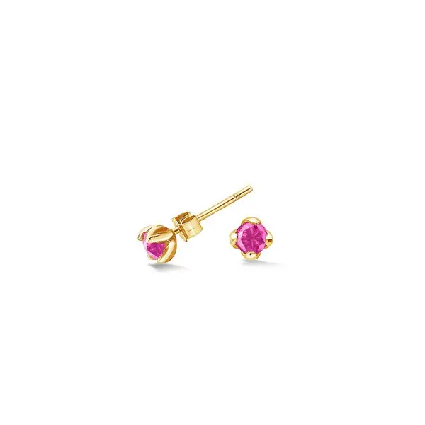 DOWER & HALL Gold Vermeil Pink Tourmaline Orissa Stud Earrings - Gold/pink