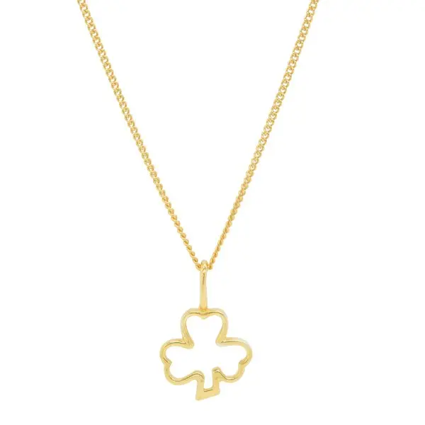 KATIE MULLALLY Shamrock Charm Necklace - Gold