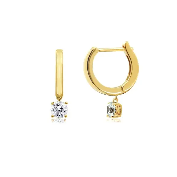 DIAMONBLISS Prong Set Dangle Hoop Earrings - Yellow