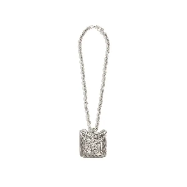 Lovard Double Eagle Medallion Necklace - Silver