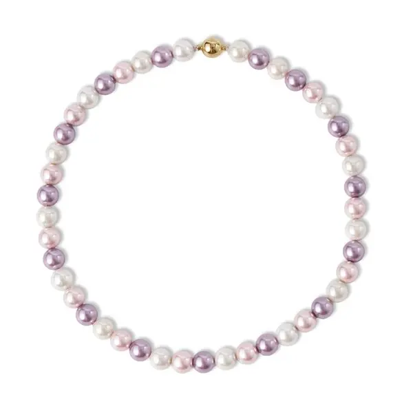 CLASSICHARMS Lydia Shell Pearl Strand Choker Necklace - Gold/purple
