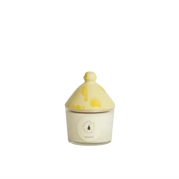 CAROLA FRA I TRULLI Trullino Candle With Citrous Grove Scented Soy Wax Candle - Yellow