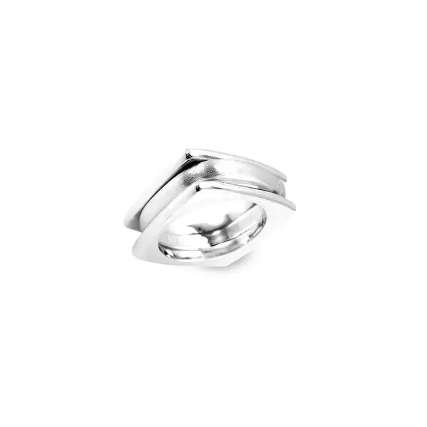SALLY SKOUFIS Shadow Ring With Brushed Sterling - Silver