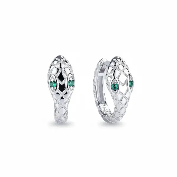 ANGEL BAROCCO Snake Hoop Earrings - Silver