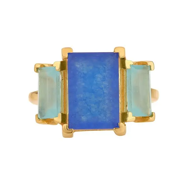 GEM BAZAAR JEWELLERY Stone Ring - Blue/gold