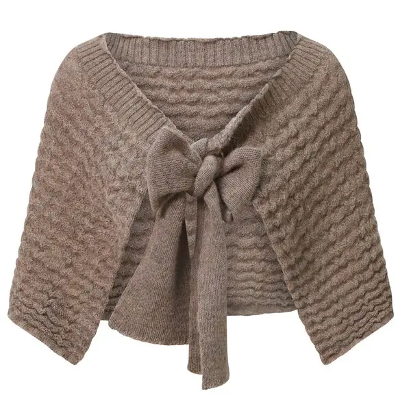 ALPACA APPAREL Alpaca Capelet - Grey/brown