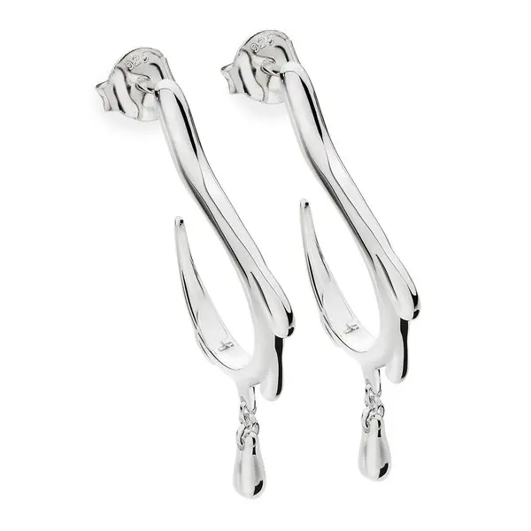 LUCY QUARTERMAINE Solid Sterling Dripping Hoop Earrings - Silver