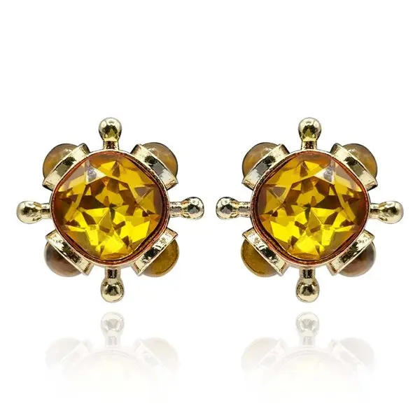 MICHAEL NASH JEWELRY Gold-plated Monica Topaz And Tigereye Clip-on Earrings - Gold/brown