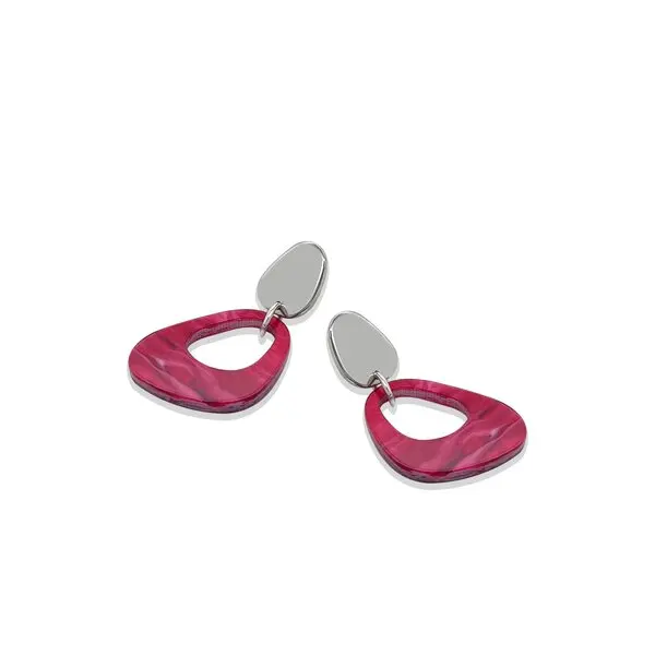 TOOLALLY Pebble Drop Swirl Earrings - Pink